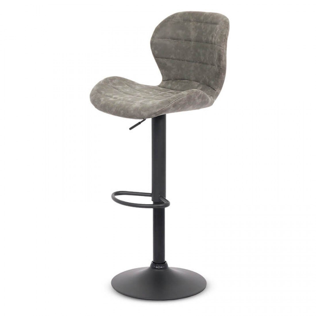 Scaun de bar reglabil imitatie piele intoarsa ABS 144 gri | Scauneonline.ro