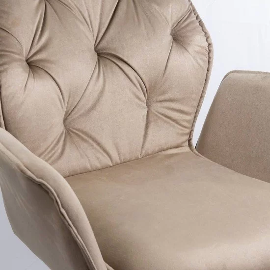 Scaune living rotative bej BUC 0224 din catifea