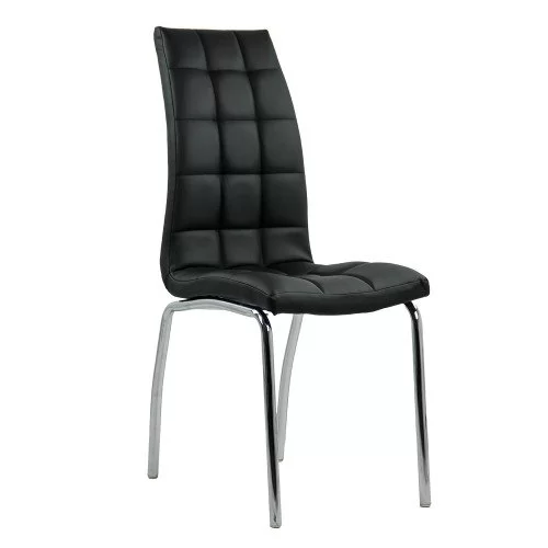 Scaune bucătărie BUC 231 - Piele Ecologică, Cromat, Negru