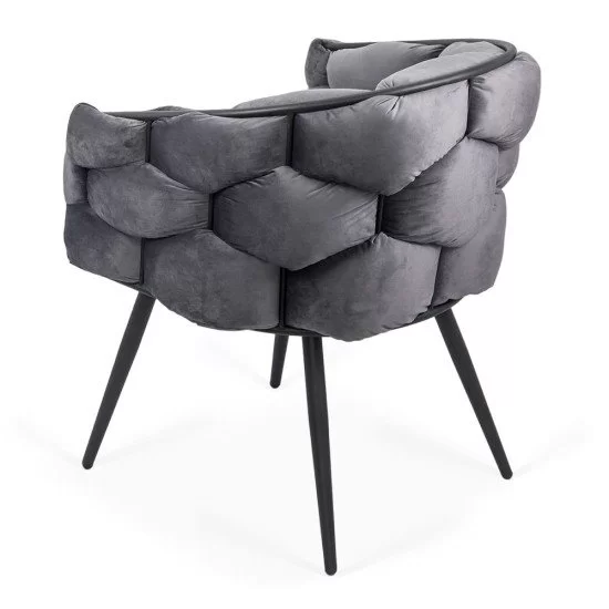 Scaun modern catifea BUC 256 gri | ScauneOnline.ro