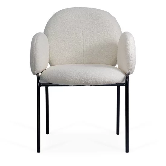 Scaun dining crem BUC 281 - boucle, fix, elegant