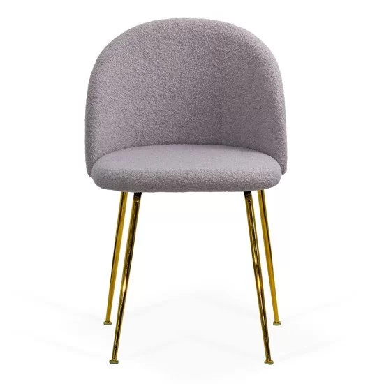 Scaun living gri BUC 284 din boucle cu picioare aurii