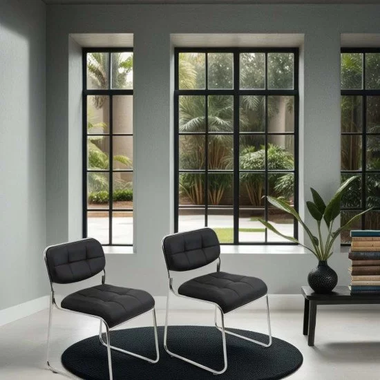 Scaune de așteptare HRC 608 - Piele Ecologică, Cadru Cromat