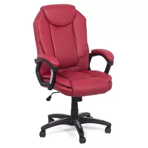 Scaun ergonomic de birou din piele ecologica OFF 356 visiniu ...