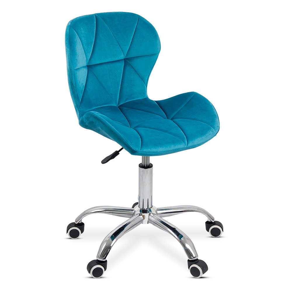 Scaun de birou din catifea rotativ OFF 334 turcoaz | ScauneOnline.ro